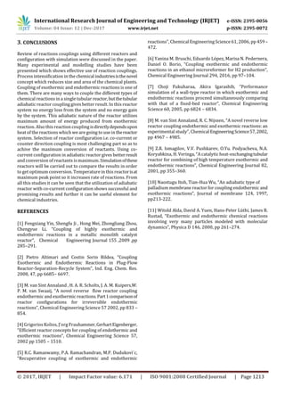 A Review Paper on Design and Simulation of Tubular Heat Exchanging Reactor for Coupling ...
