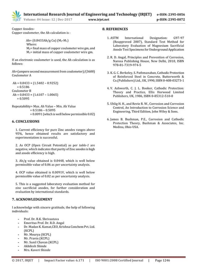 Suggested Standard Test Method for Laboratory Evaluation of Zinc ...