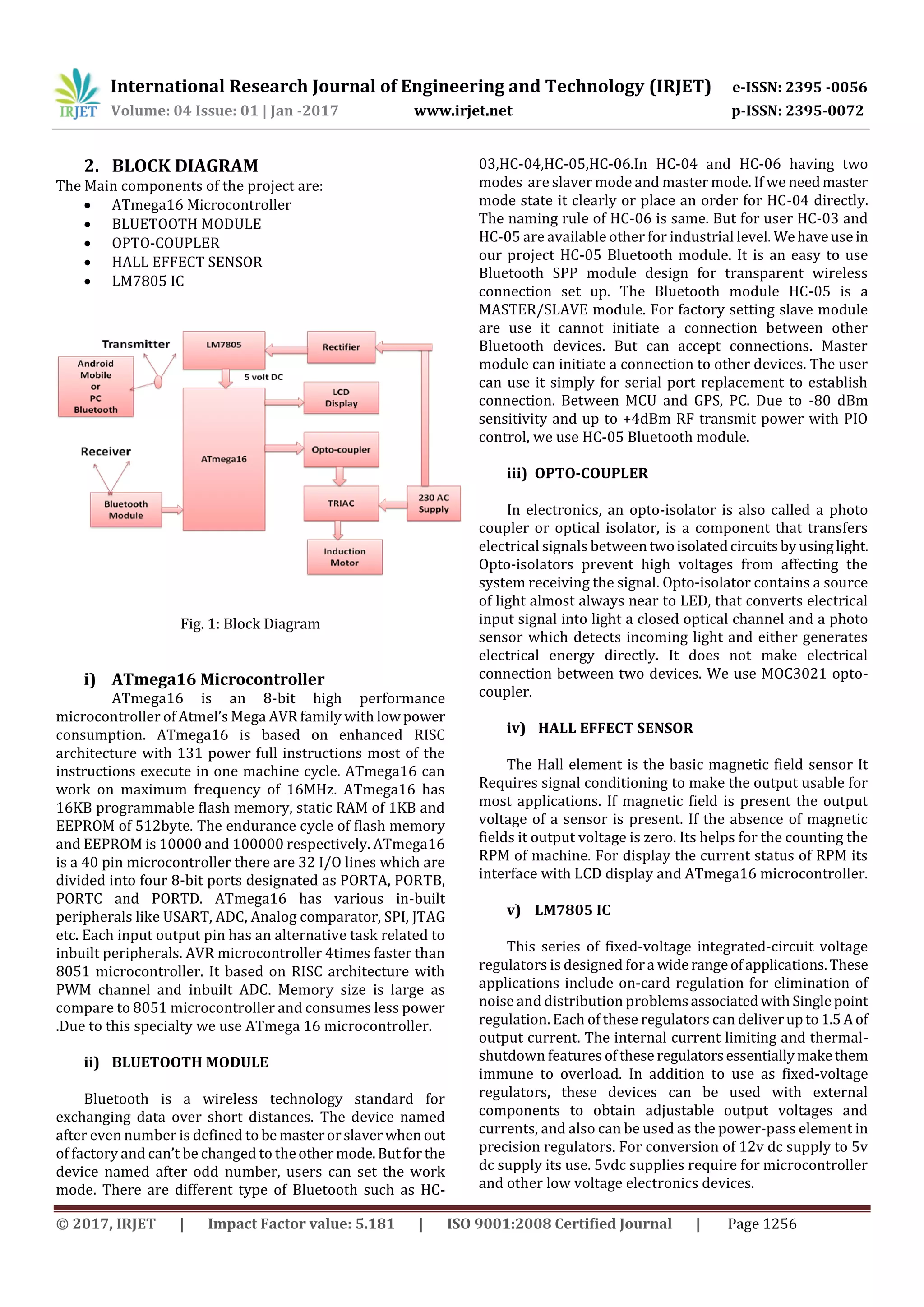 Speed control of single phase induction motor by android bluetooth | PDF