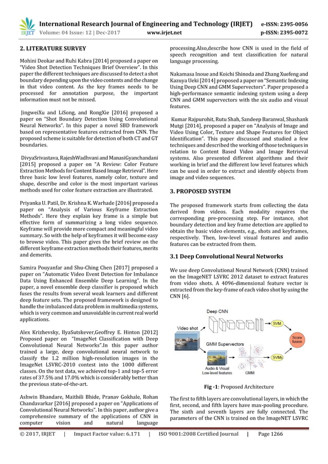 Overview Of Video Concept Detection Using Cnn Convolutional Neural