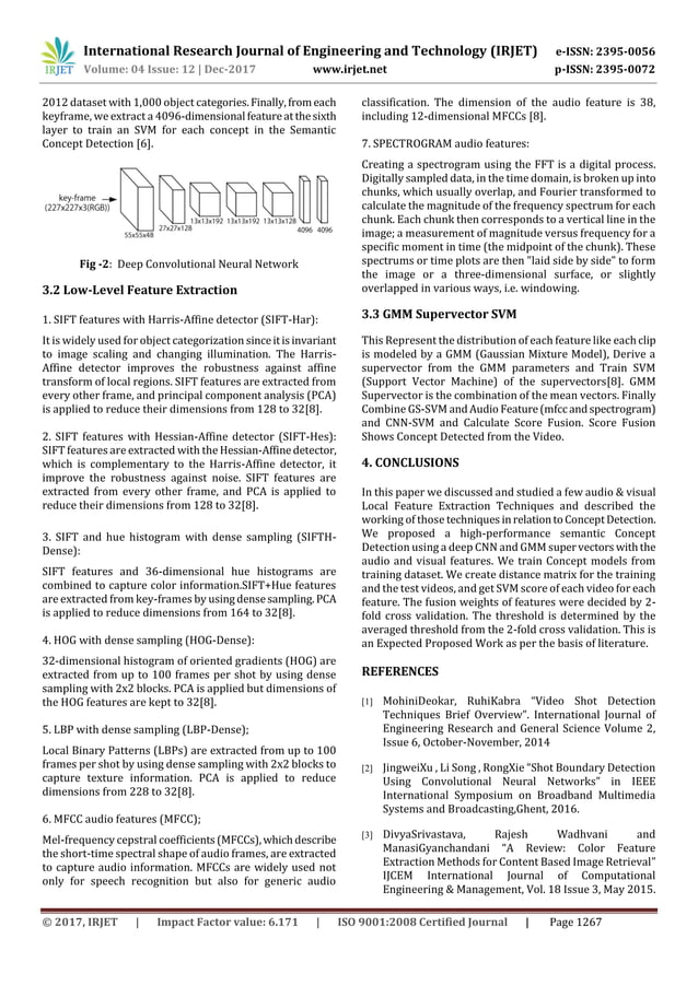 Overview Of Video Concept Detection Using Cnn Convolutional Neural