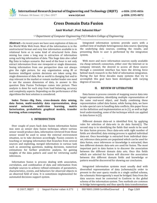 Cross Domain Data Fusion | PDF