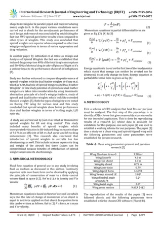 Design and Computational Fluid Dynamic Analysis of Spiroid Winglet to ...