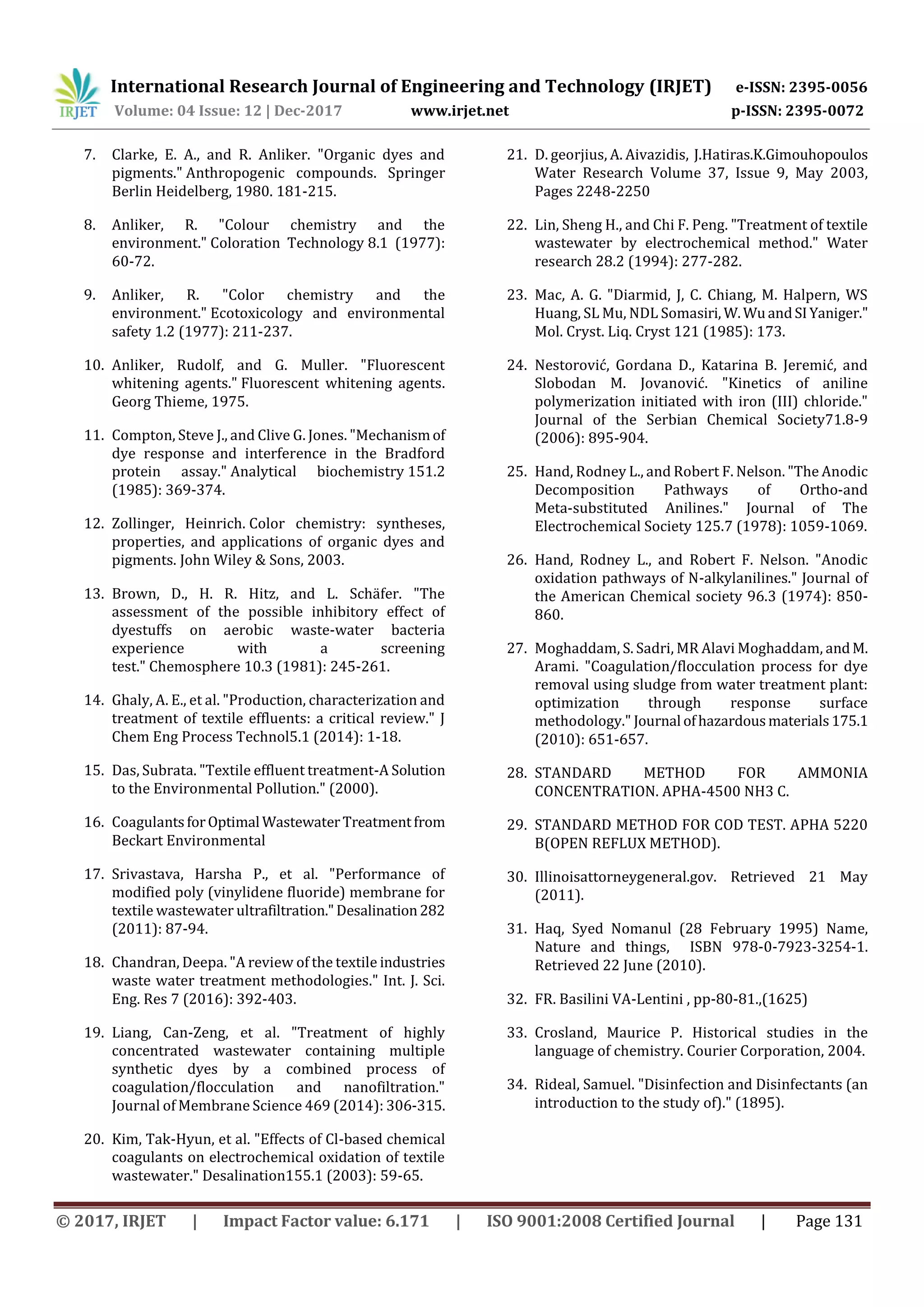 Dyes and Pigments Manufacturing Industrial Waste Water Treatment ...