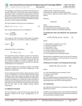 Ant Colony Optimization for Optimal Photovoltaic Array Reconfiguration under Partial Shading ...