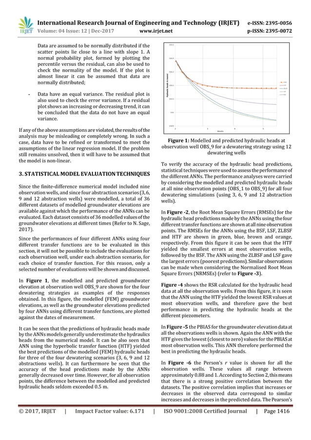 Argument to use Both Statistical and Graphical Evaluation Techniques in Groundwater Models ...