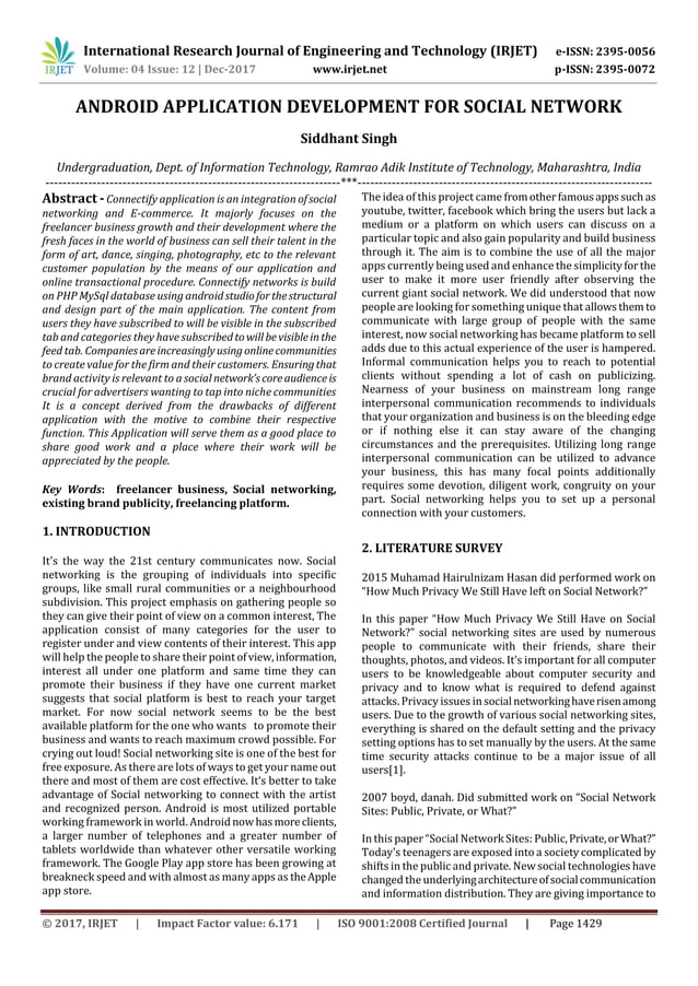 Android Application Development For Social Network Pdf Free Download