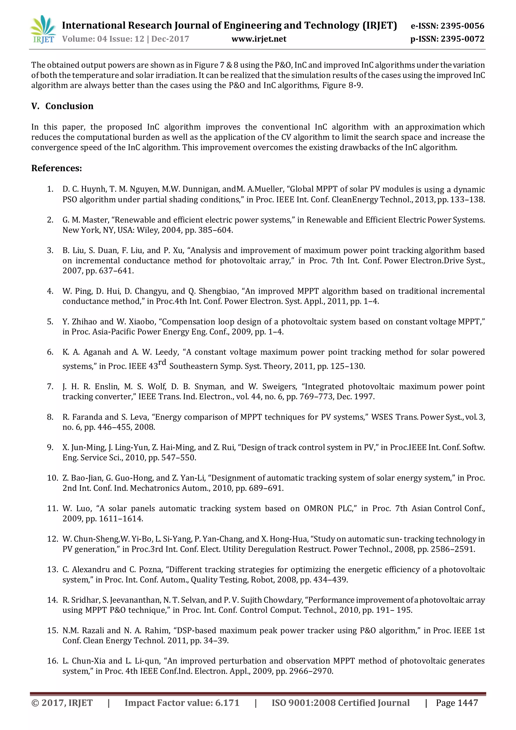 Optimal Control Strategy for a Solar Photovoltaic Power System using ...
