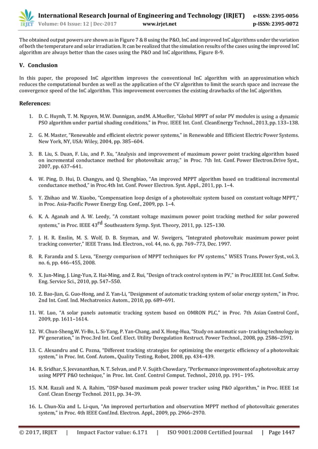Optimal Control Strategy for a Solar Photovoltaic Power System using ...