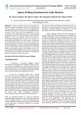 Square Drilling Attachment for Lathe Machine | PDF