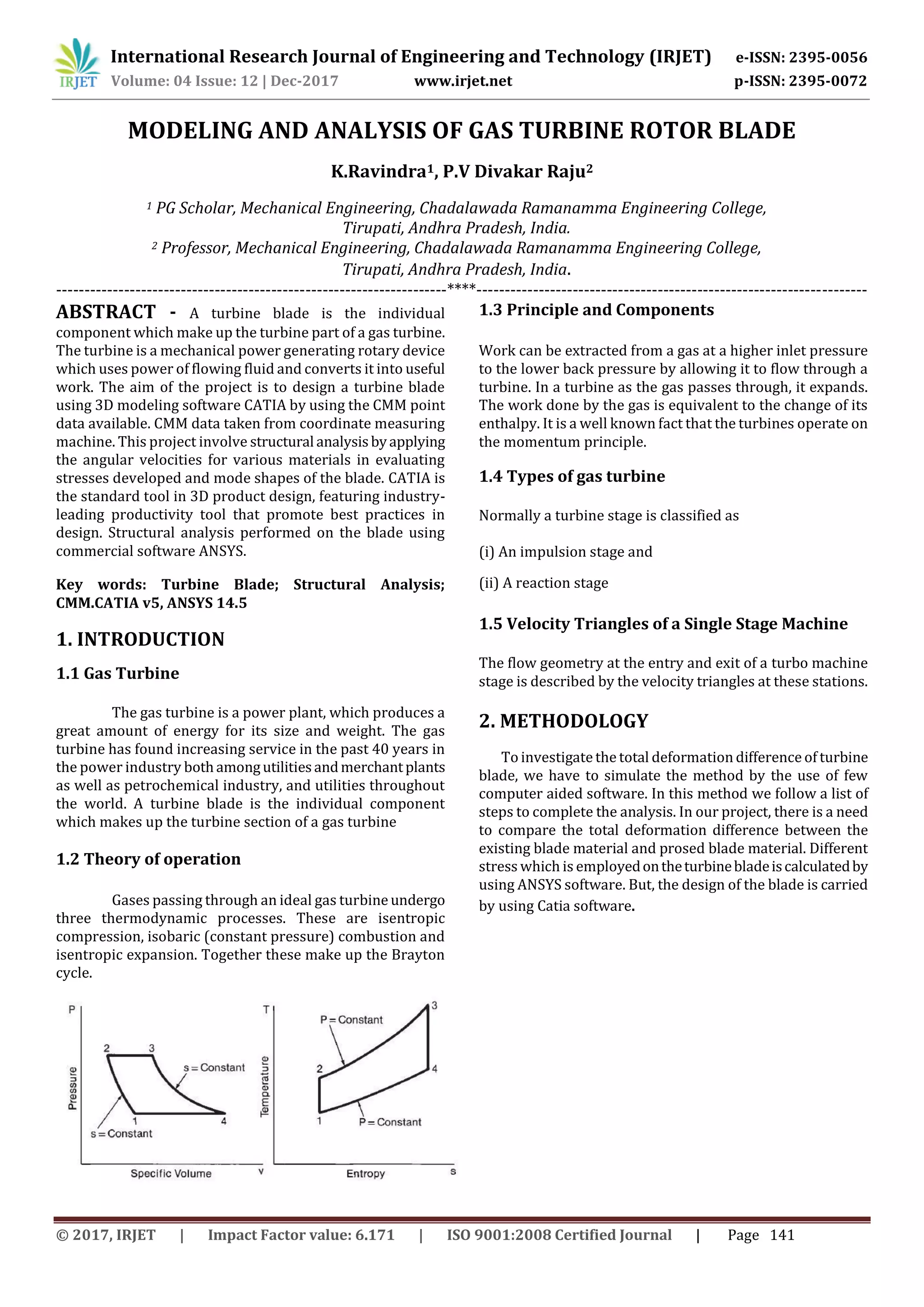 Modeling and Analysis of Gas Turbine Rotor Blade | PDF