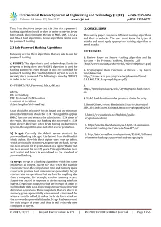 A Survey of Password Attacks and Safe Hashing Algorithms | PDF