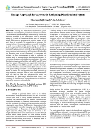 Design Approach for Automatic Rationing Distribution System | PDF