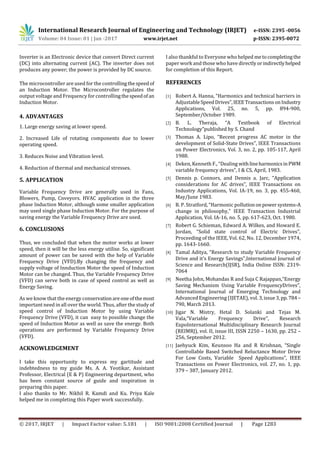 A Review paper on variable frequency drive | PDF
