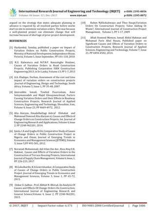 Critical Review on Causes and Effects of Variation Order on ...