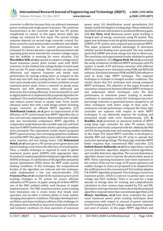 Comprehensive Review on Maximum Power Point Tracking Methods for SPV System | PDF