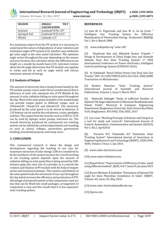 Design and Development of Reliable Solar Tracking System with Rotation ...