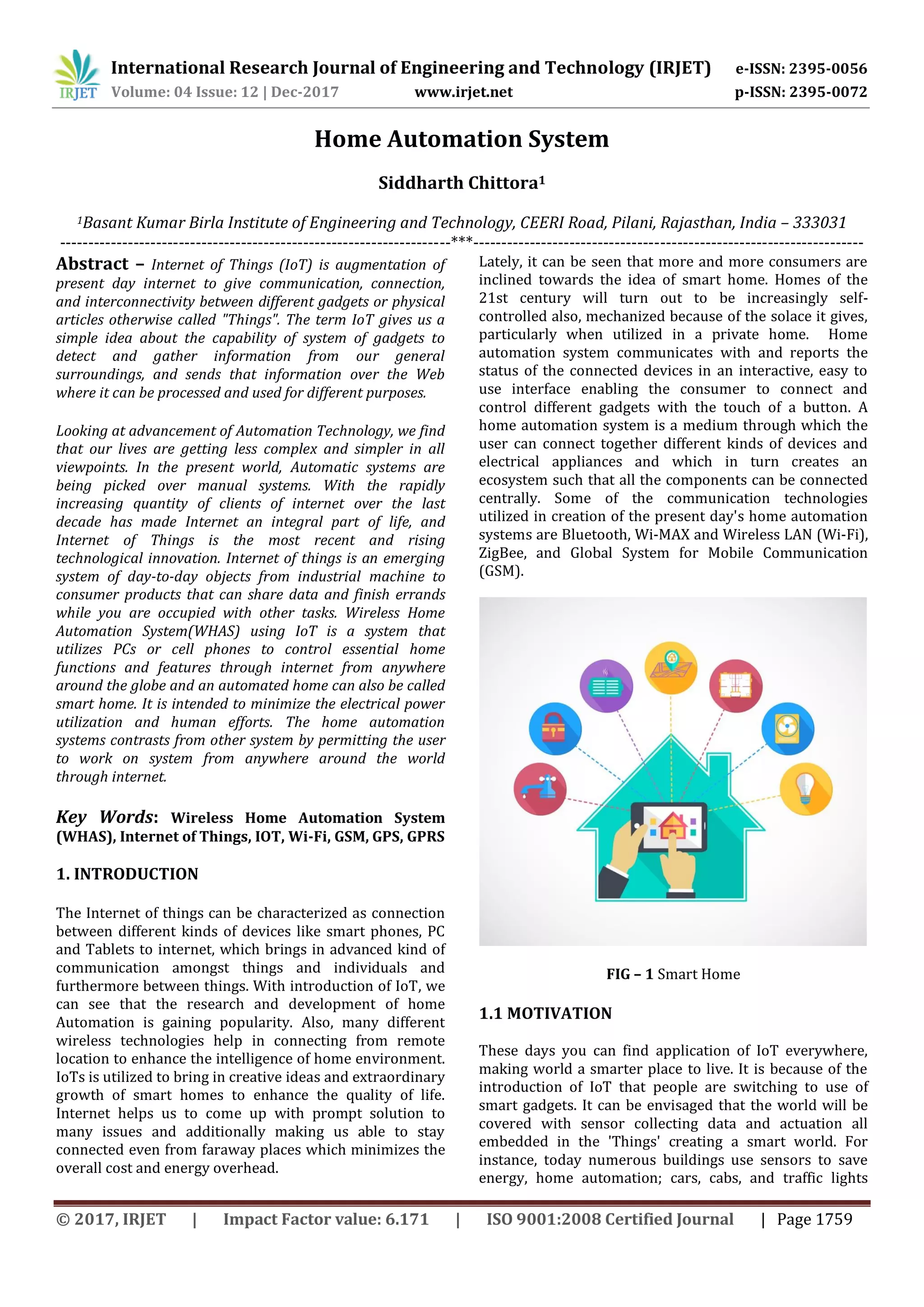 Home Automation System | PDF | Internet | Computing