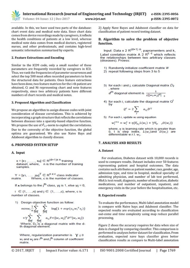 Disease detection for multilabel big dataset using MLAM, Naive Bayes, Adaboost Classification | PDF