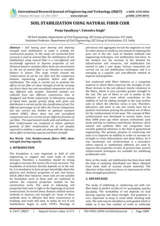 Soil Stabilization using Natural Fiber Coir | PDF