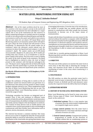 Water Level Monitoring System using IOT | PDF
