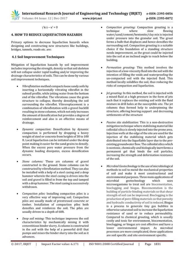 A Discussion of Liquefaction Mitigation Methods | PDF