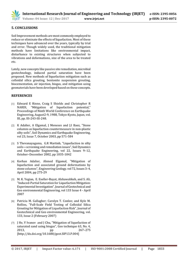 A Discussion of Liquefaction Mitigation Methods | PDF
