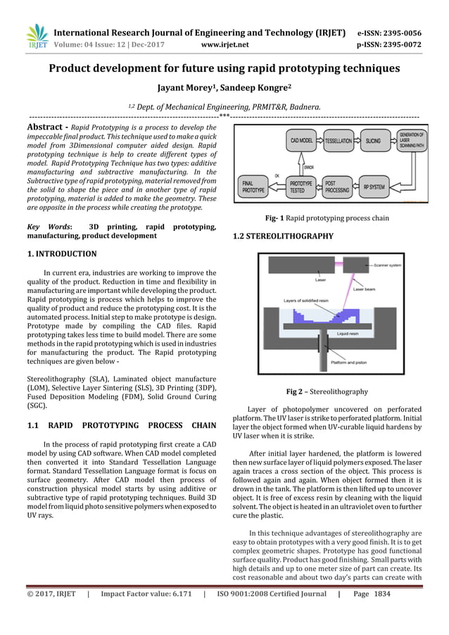 Product Development for Future using Rapid Prototyping Techniques | PDF