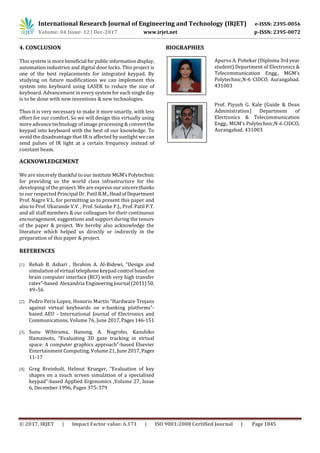 Virtual Keypad using IR Technology | PDF