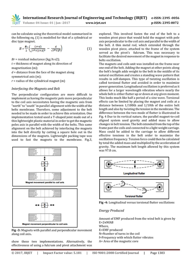 A Review Paper on Converting Wind Energy to Electrical Energy using Wind-Belt Technology | PDF ...