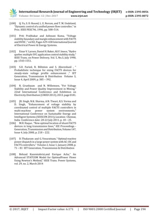 A Comprehensive Survey on Optimal Power Flow and Voltage Profile Enhancement | PDF
