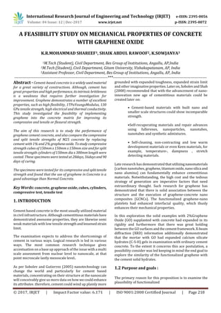A Feasibility Study on Mechanical Properties of Concrete with Graphene Oxide | PDF