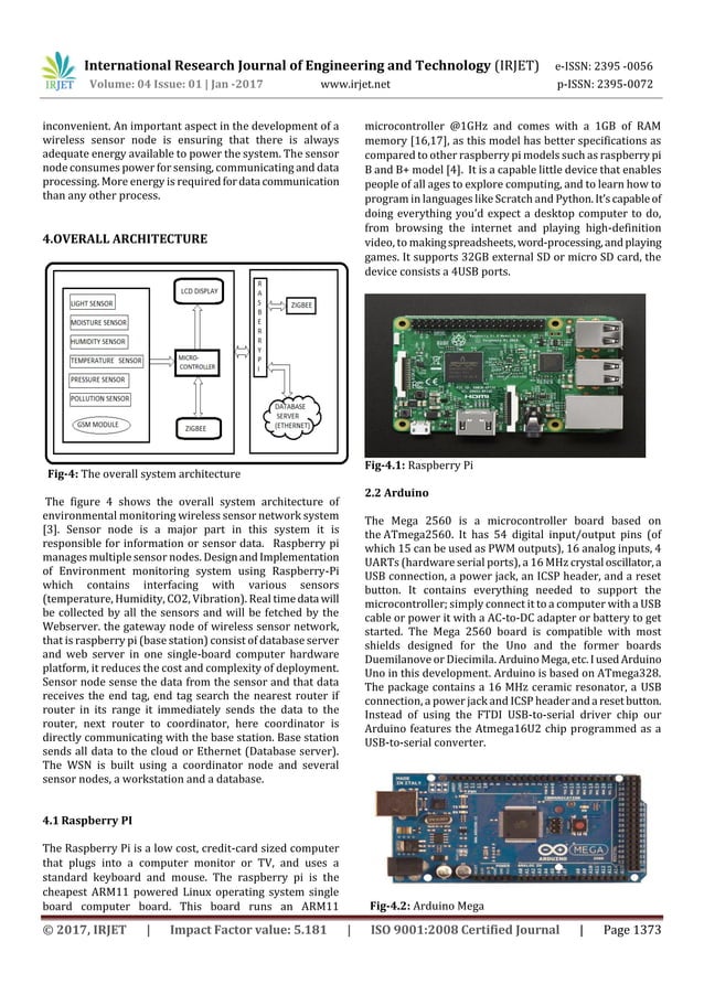Environmental Monitoring using Wireless Sensor Networks (WSN) based on IOT. | PDF | Internet of ...