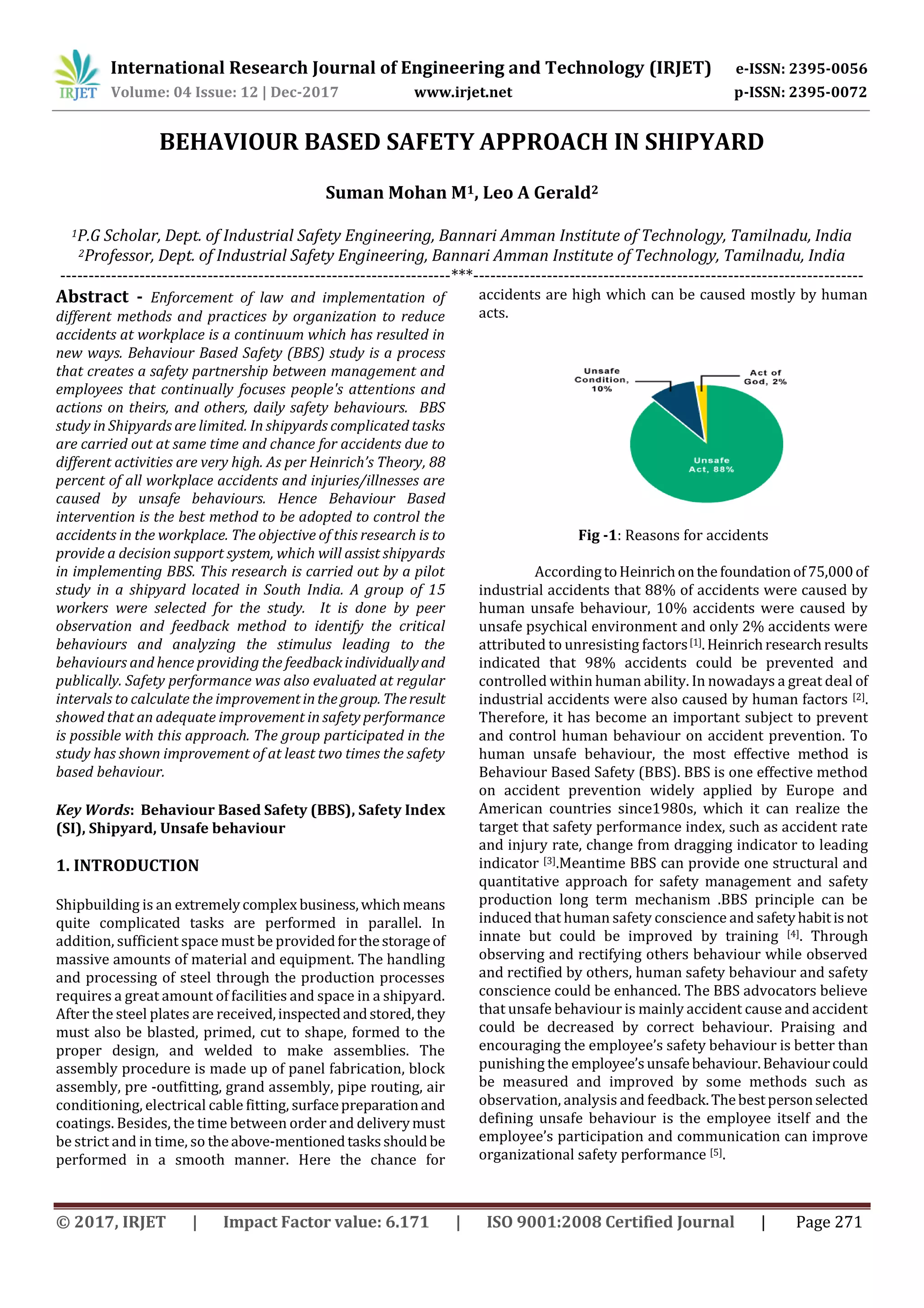 Behaviour Based Safety Approach in Shipyard | PDF
