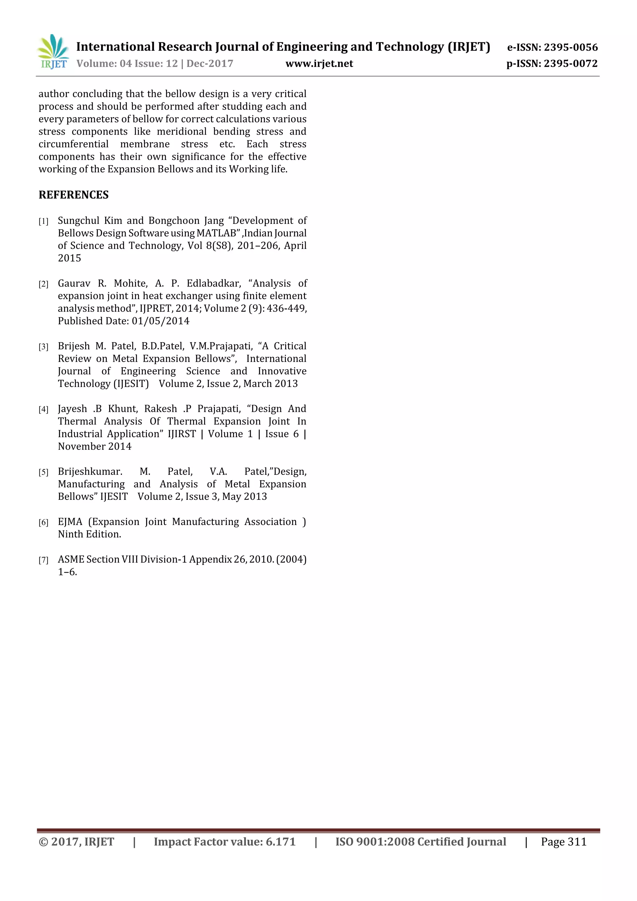 A critical Review of Expansion Bellow | PDF