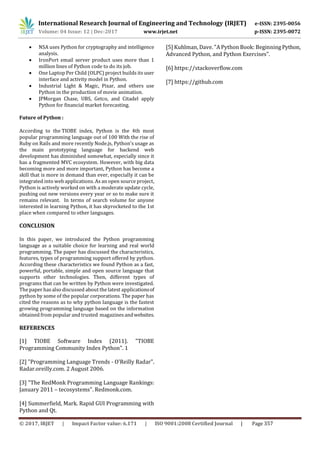 Python – The Fastest Growing Programming Language | PDF | Programming ...