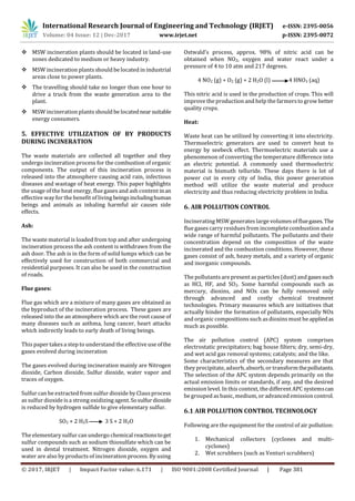 Incineration Process for Solid Waste Management and Effective ...