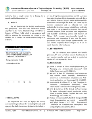 Green House Automation using IoT | PDF