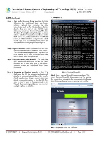 Implementing Proof of Retriavaibility for Multiple Replica of Data File using No-SQL Database | PDF