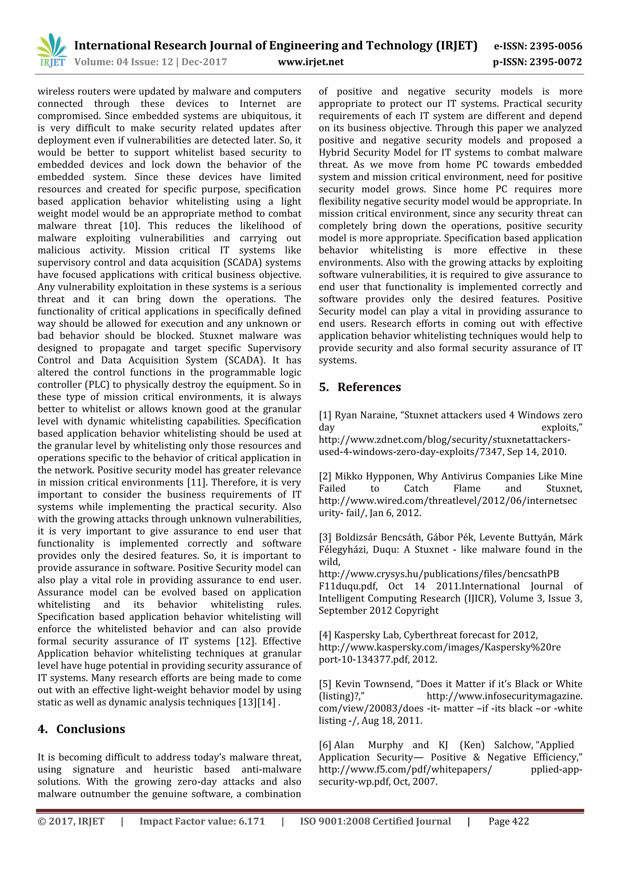 Contending Malware Threat using Hybrid Security Model | PDF | Antivirus Software | Computer ...