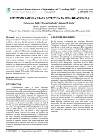 Review on Railway crack detection by LED-LDR assembly | PDF | Rail Travel | Travel Type