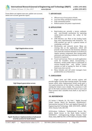 Advanced Security System for Bank Lockers using Biometric and GSM | PDF
