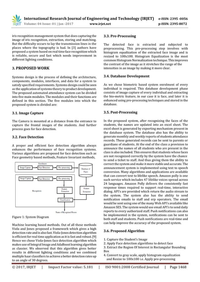 Automated attendance system using Face recognition | PDF