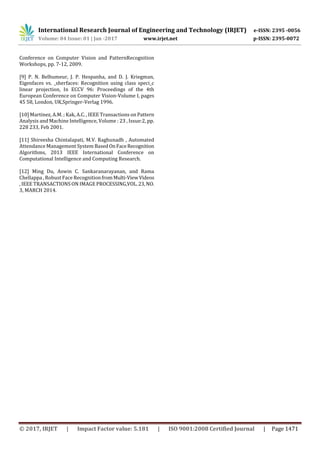 Automated attendance system using Face recognition | PDF