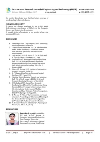 Semantic Similarity Between Sentences | PDF