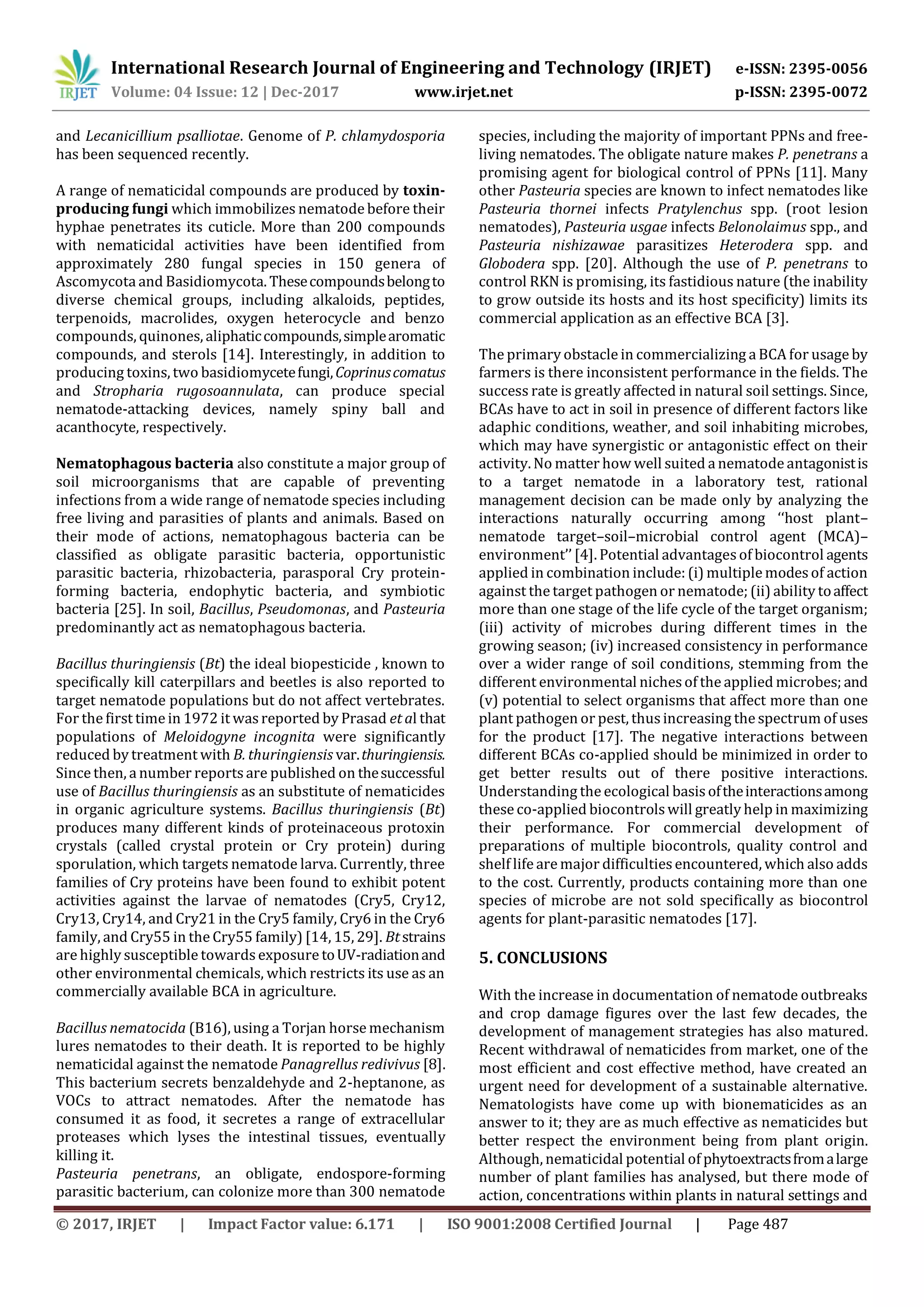 Recent Trends in Nematode Management Practices: The Indian Context | PDF