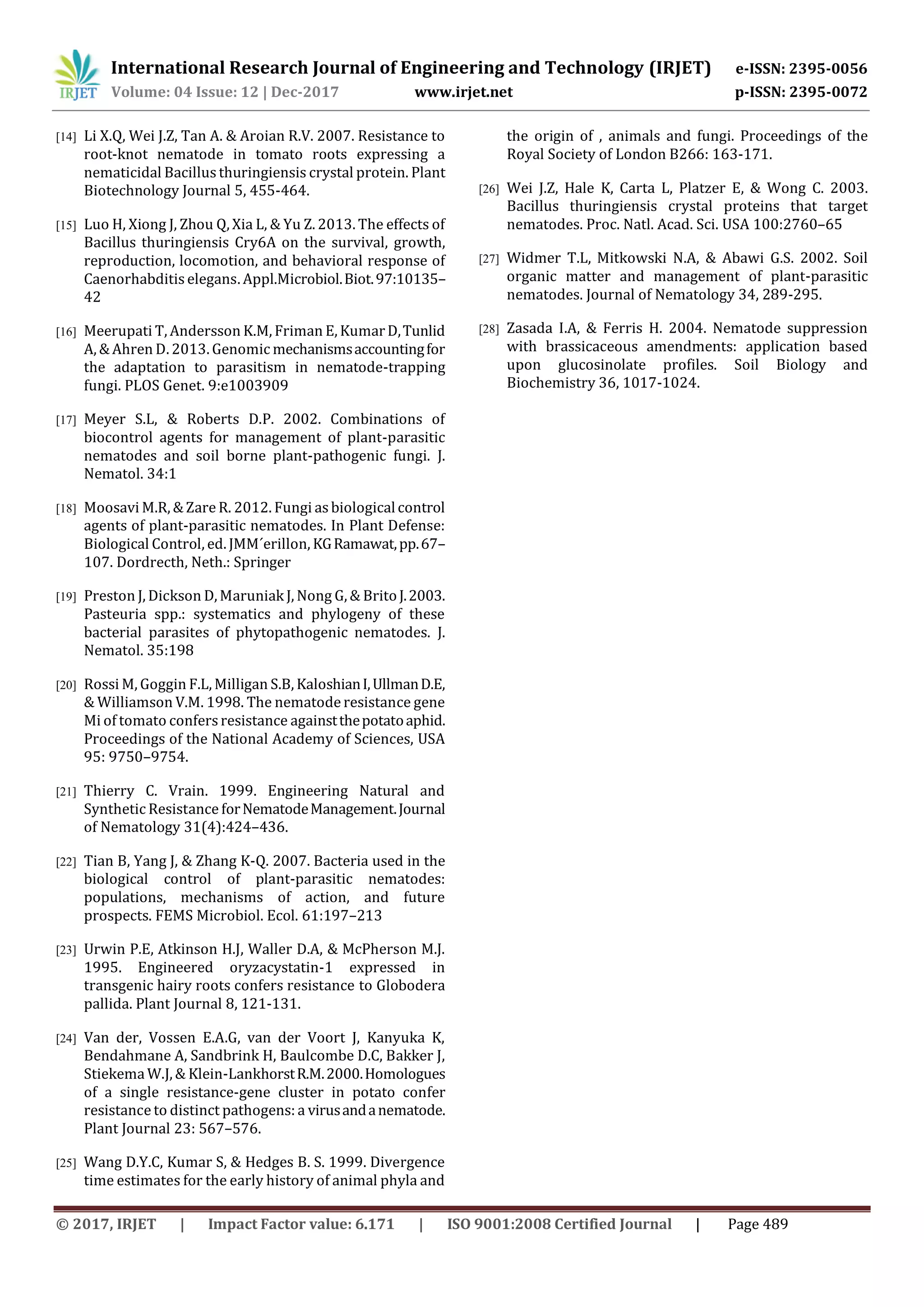Recent Trends in Nematode Management Practices: The Indian Context | PDF