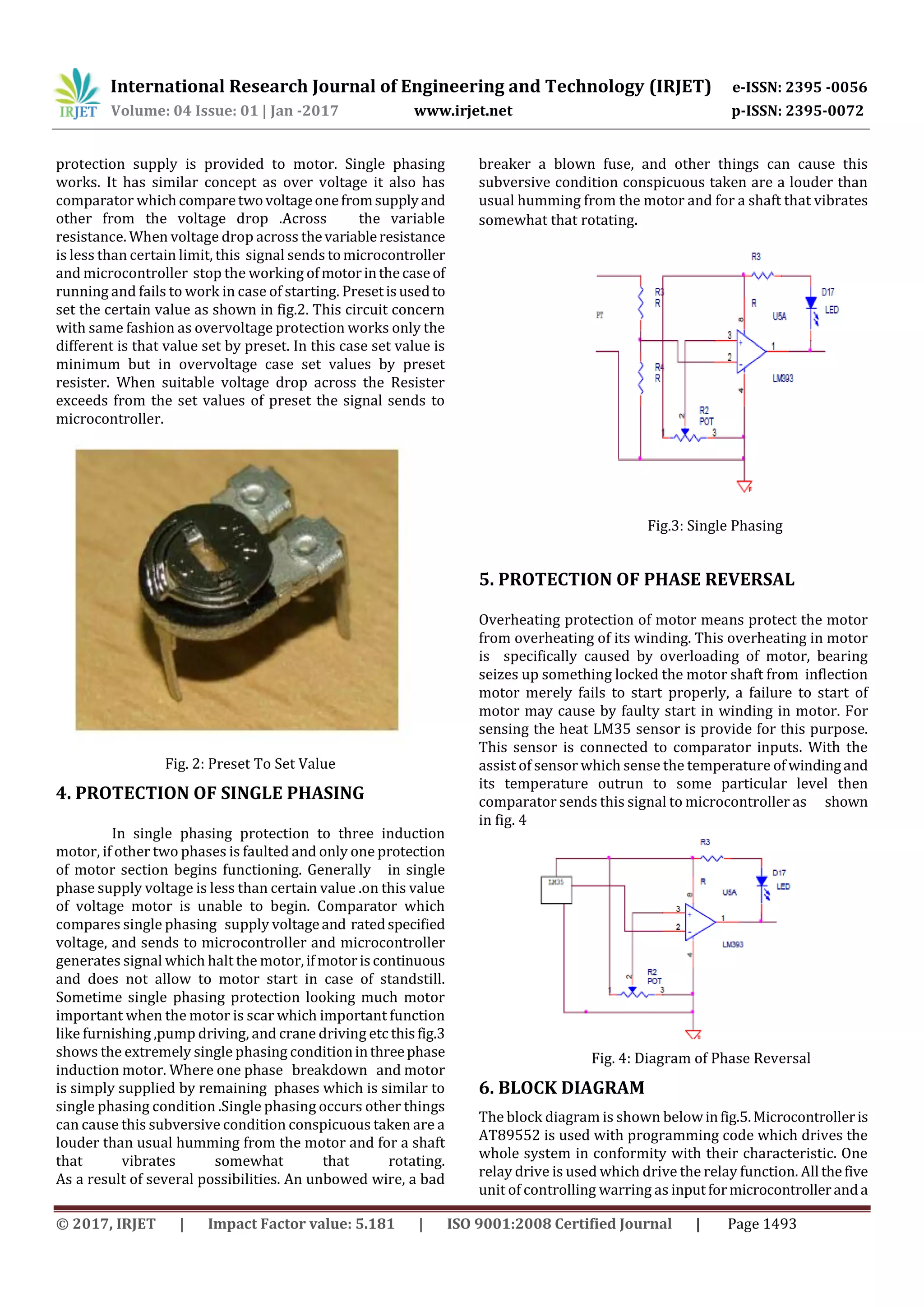 Protection And Monitoring Of Three Phase Induction Motor From Over