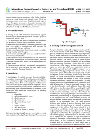 Design & Installation of Hydraulically operated clutch | PDF