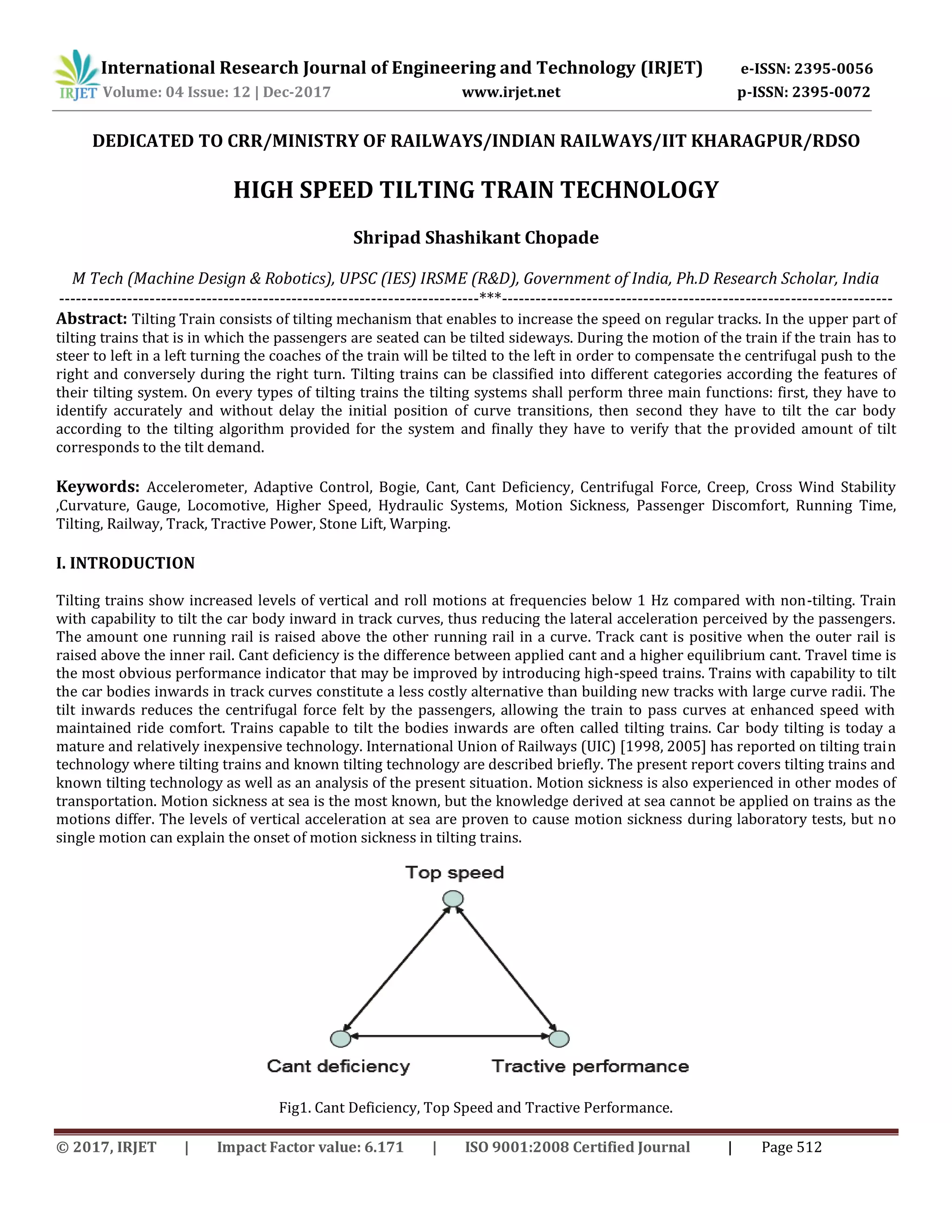 High Speed Tilting Train Technology | PDF